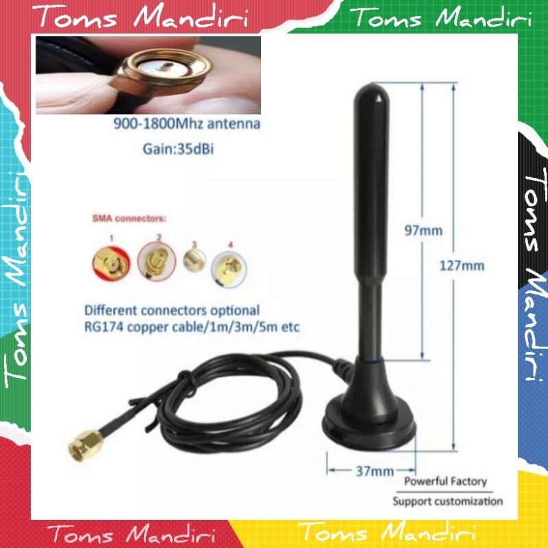 Jual Antena Magnet Gsm 4G Lte 35db with Cable SMA Male | Shopee Indonesia