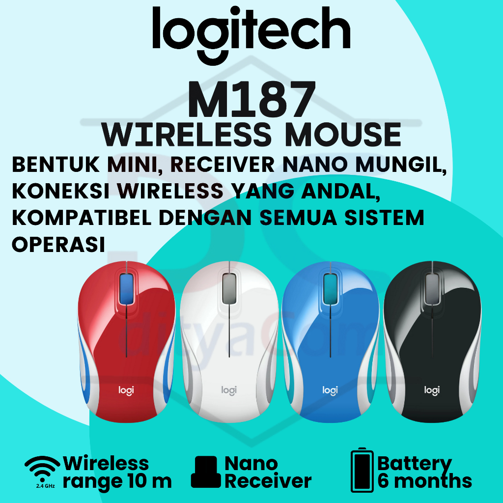 Jual LOGITECH M187 WIRELESS MOUSE [GARANSI RESMI] | Shopee Indonesia