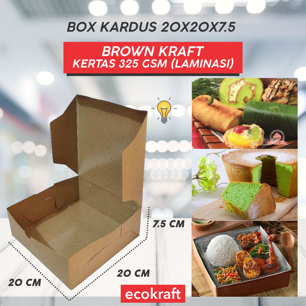 Jual DUS KOTAK NASI CATERING KUE CAKE SNACK BOX 20X20 / 18X18 / 14X10 ...