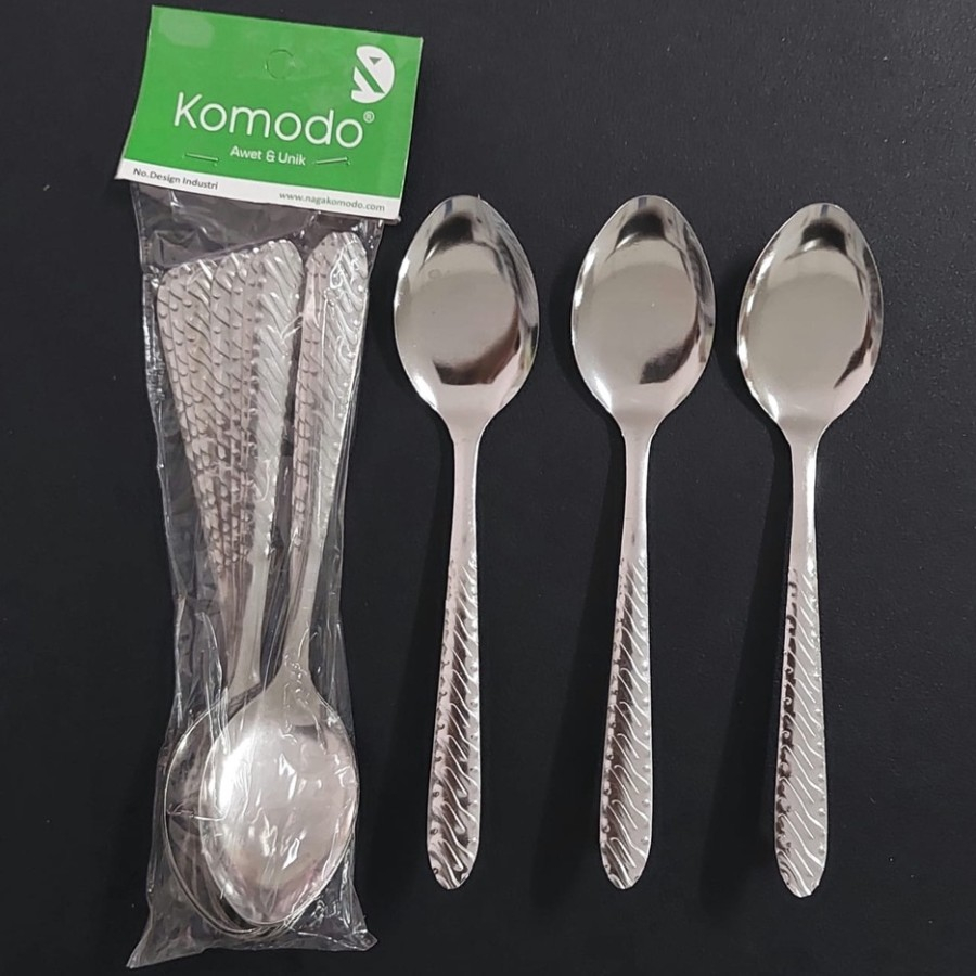 Jual 1 Lusin KOMODO SENDOK / GARPU MAKAN STAINLESS STEEL MOTIF BATIK ...