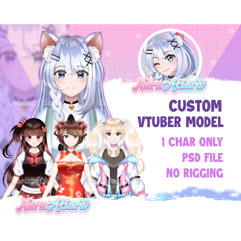 Jual Desain Karakter Vtuber | No Rigging | Jasa Desain Karakter Vtuber ...