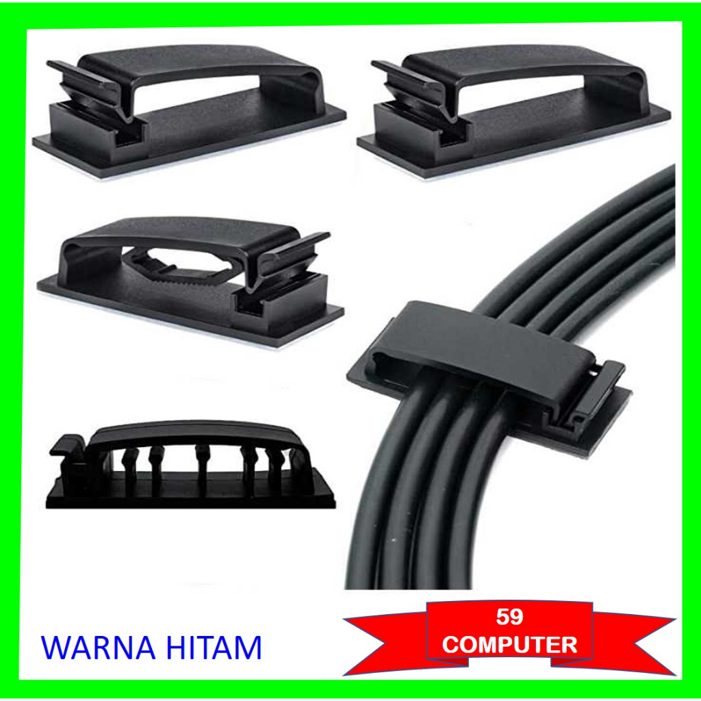 Jual Alat Perapih kabel Klem Tempel kabel 20 PCS Clamp Kabel Tempel ...