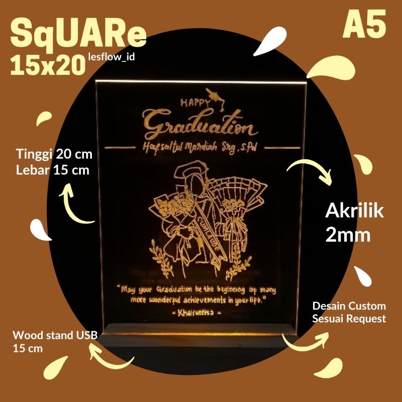 Jual Kado Wisuda | Akrilik Custom | Akrilik Lamp | Kado Pernikahan ...