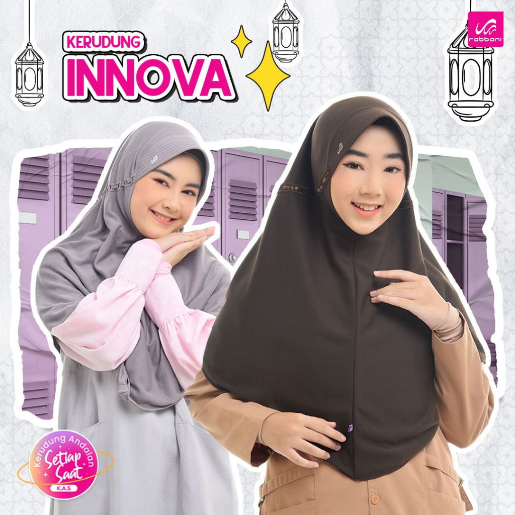Jual Kerudung Rabbani INNOVA ORI Jilbab Sekolah SD SMP SMA SANTRIWATI Instan Serut Hijab Rabani ...