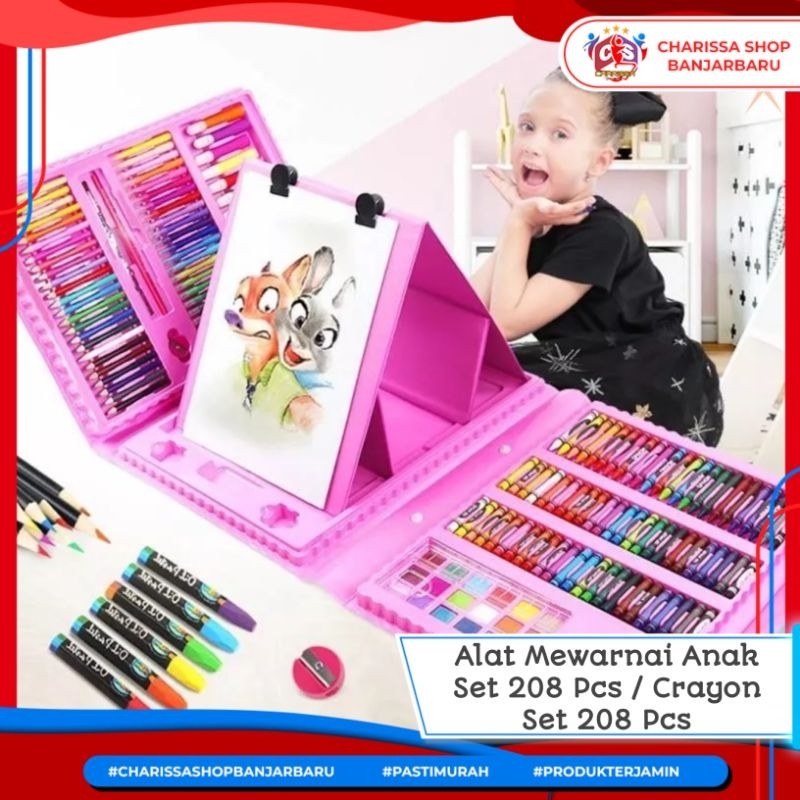 Jual Art Set 208pcs / Crayon Painting Set Alat Mewarnai Anak Murah ...