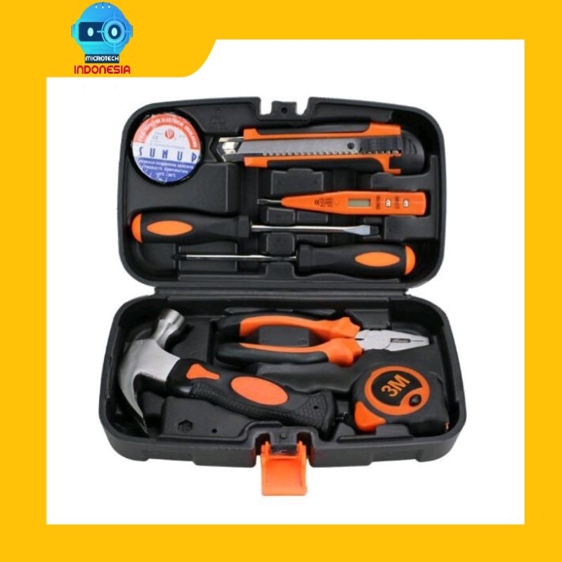 Jual Alat Set Perkakas Tang Palu Obeng Cutter Meteran 8 in 1 | Shopee ...