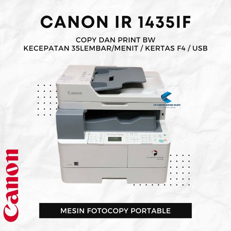 Jual Mesin fotocopy F4 Canon Ir 1435 ready adf free packing kayu ...