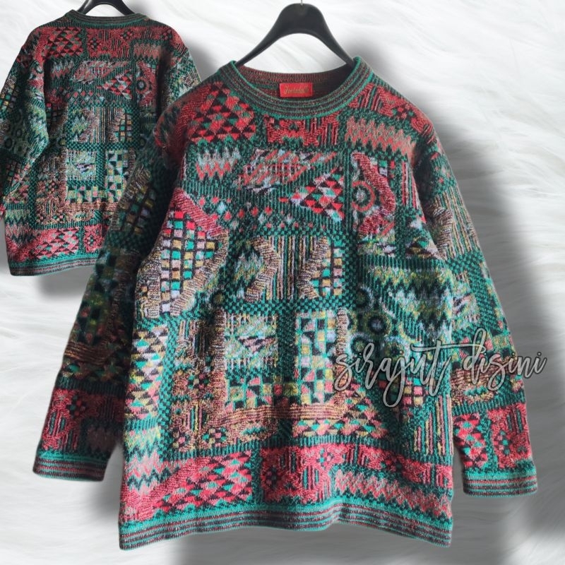 Jual SWEATER/CARDIGAN RAJUT MOTIF COOGI/ETNIK PATTERN KNIT UNISEX ...