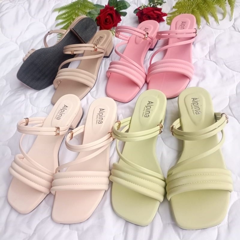 Jual sendal wanita silang samping hak tahu 3 cm | Shopee Indonesia