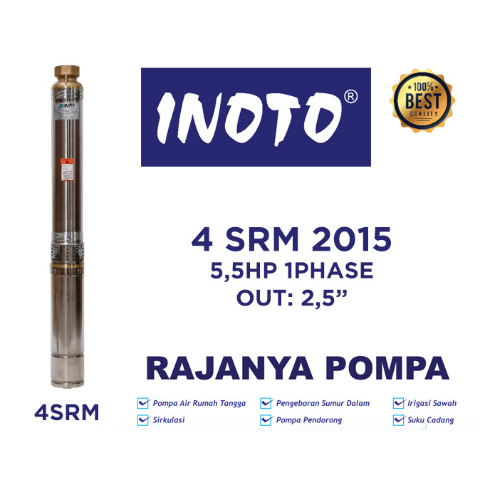 Jual Pompa Submersible INOTO Casing Sumur 4 inch - 5,5 HP output 21/2 ...