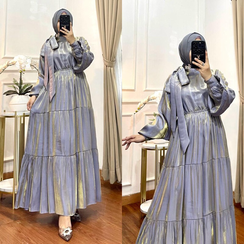 Jual GAUN SHIMMER ASSYFA//GAMIS PESTA//SHIMMER ELEGANT | Shopee Indonesia