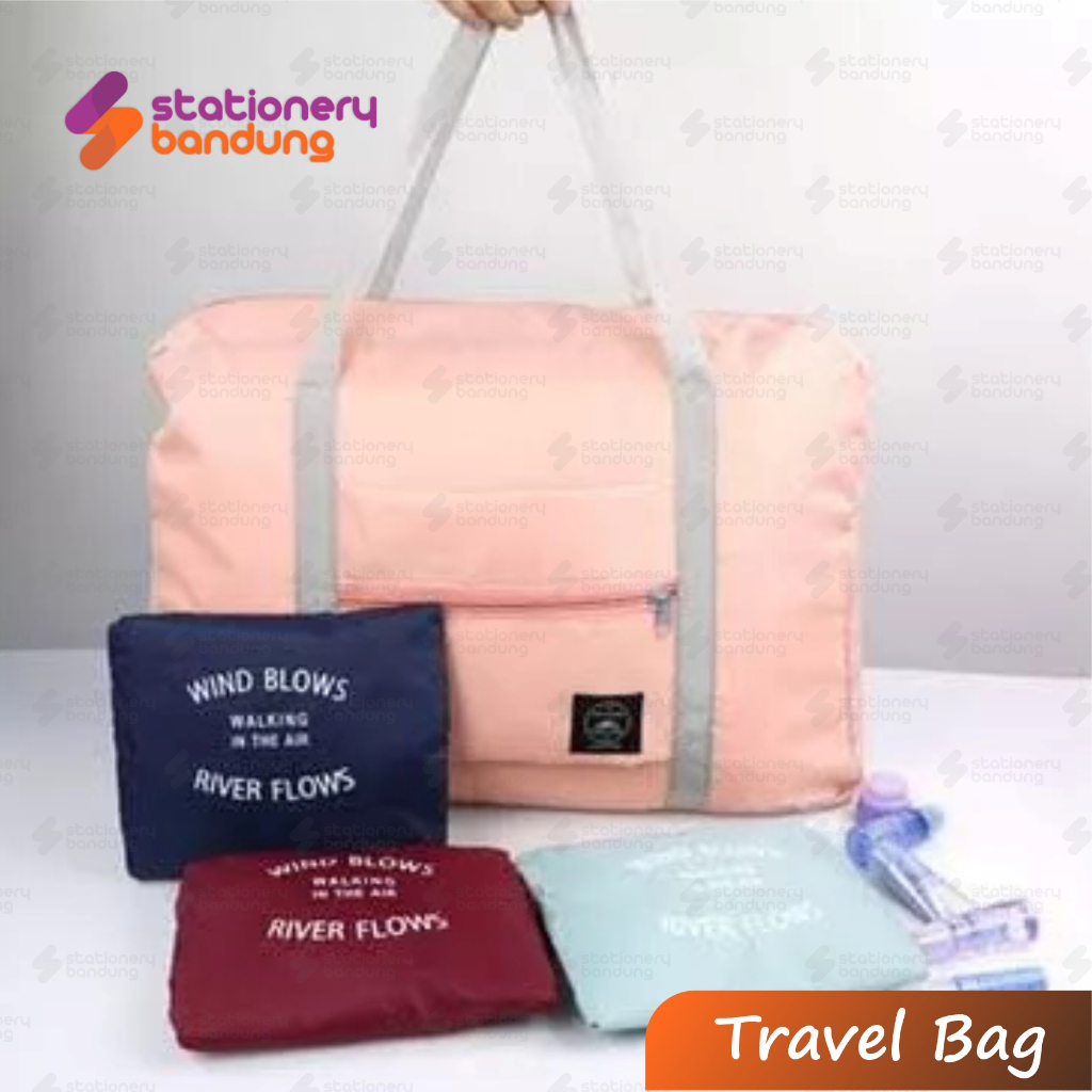 Jual Travel Bag Murah Praktis Tas Lipat Besar Hand Carry Bag/Wind Blows/River Flows | Shopee ...