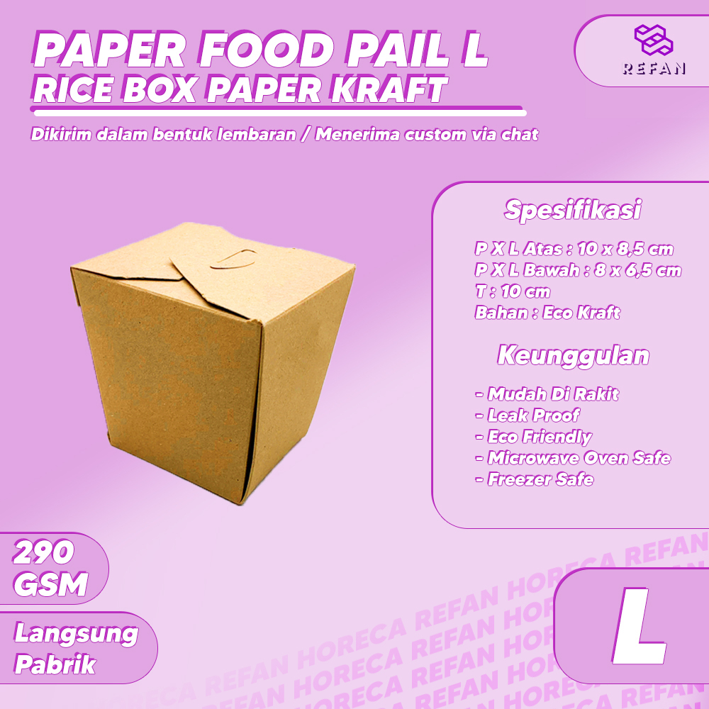 Jual FOOD PAIL - RICE BOX - NOODLE BOX - PAPER LUNCH BOX - FOOD GRADE ...