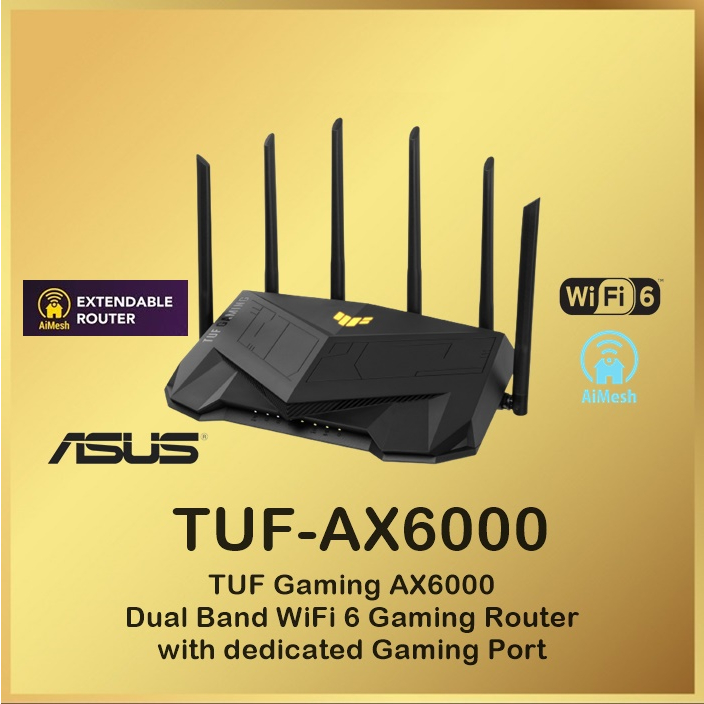 Jual ASUS TUF-AX6000 TUF Gaming AX6000 Dual Band WiFi 6 Gaming Router ...