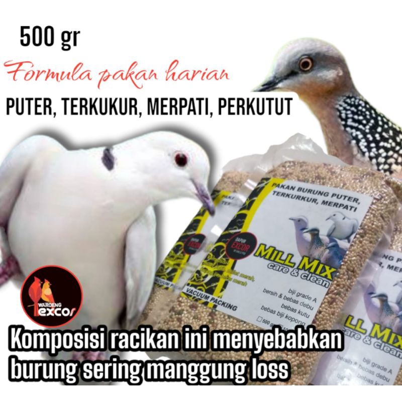 Jual Pakan Burung Terkukur Perkutut Puter Gacor Dapur exCor 500gr ...