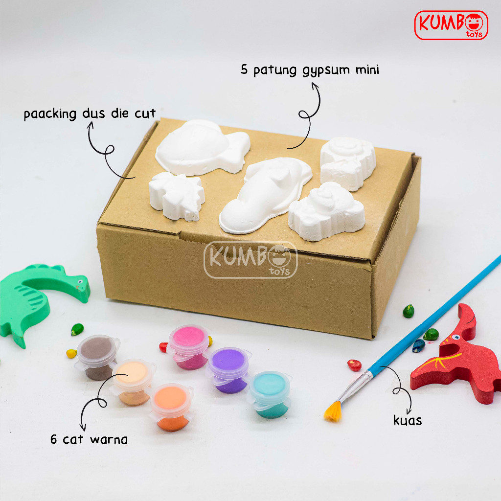 Jual Mainan Edukasi Anak DIY Painting Gypsum Kit Mewarnai Patung Lukis ...