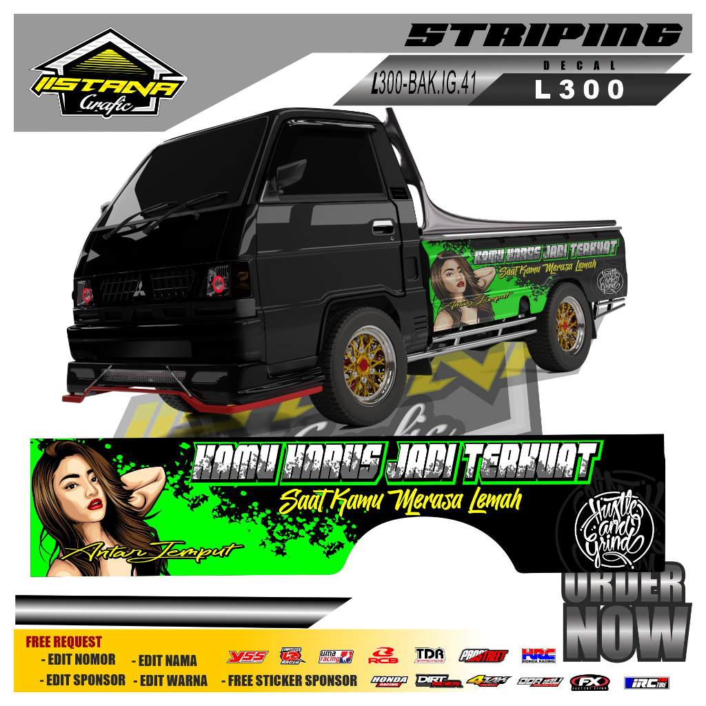 Jual Sticker STRIPING Variasi Mobil L300 Bak Samping kanan dan kiri ...