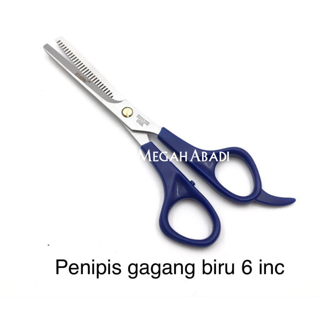 Jual Gunting Sasak Rambut Elov / Gunting Sasak 6 inch ( Gagang biru ...