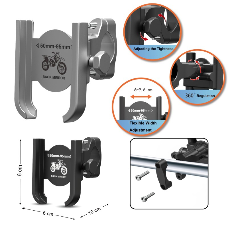 Jual Original Alumunium Alloy Holder Hp Motor Tempat Hp Motor Sepeda ...