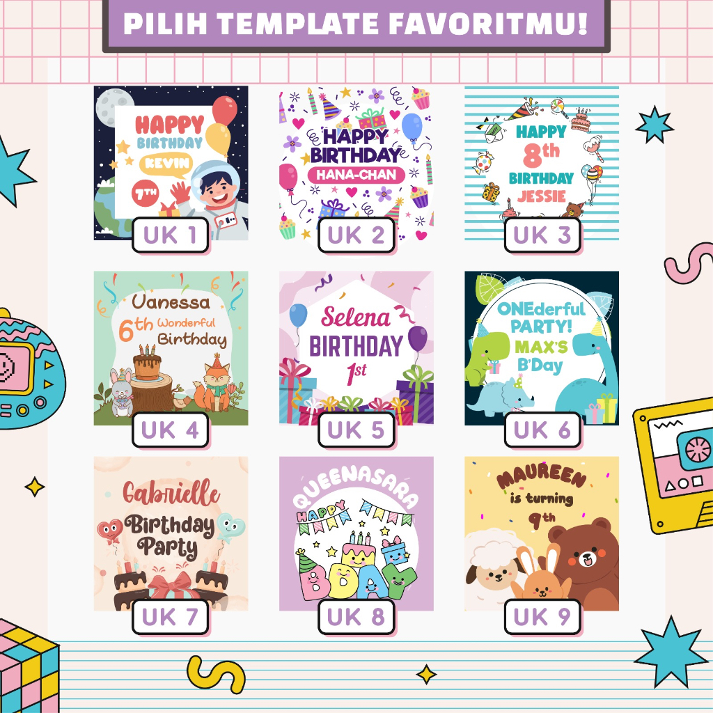 Jual Cetak Stiker Kotak Souvenir Ulang Tahun Anak Custom Label Snack ...