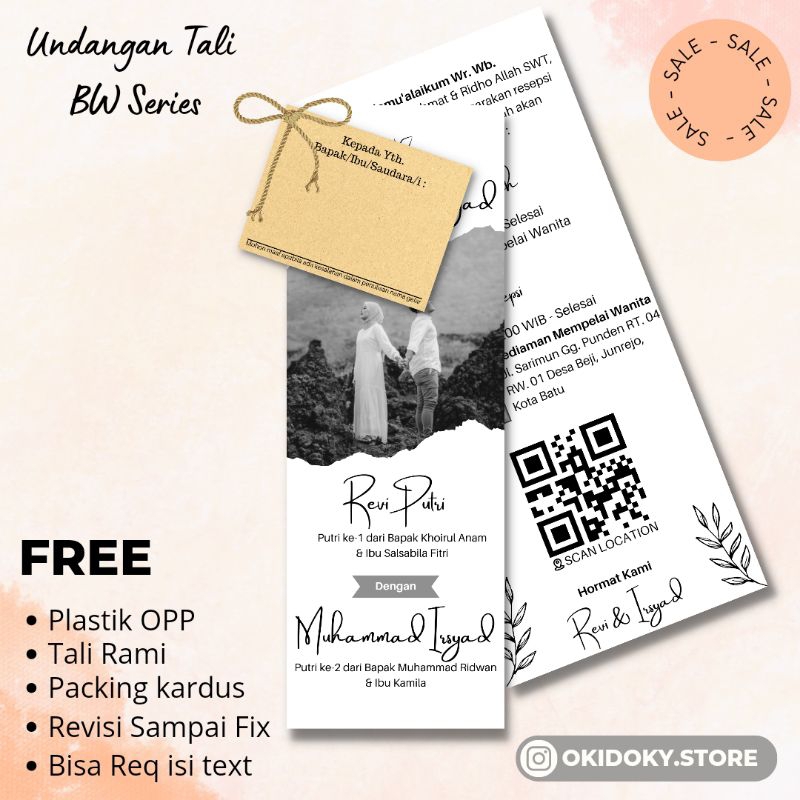 Jual undangan tali rami aesthetic | Undangan pernikahan tali | undangan ...