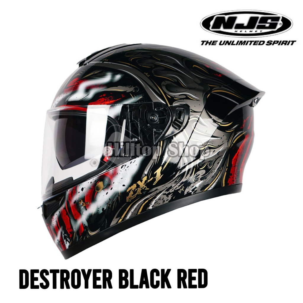 Jual Helm NJS ZX-1 Destroyer Full Face DV Helmet | Shopee Indonesia