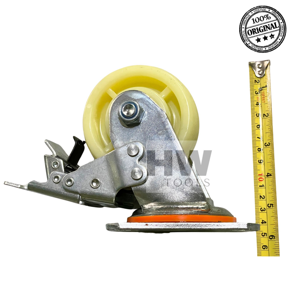 Jual Roda Nylon Heavy Duty 4 Inch Hidup Rem Brake Roda Troli Nilon 4 ...