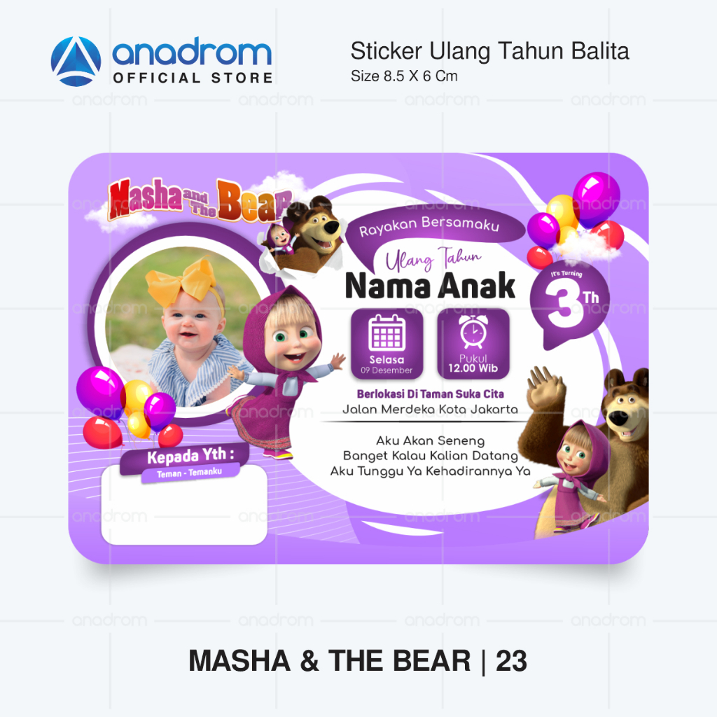 Jual Sticker Label Ulang Tahun Balita | Sticker Label Box Makanan ...
