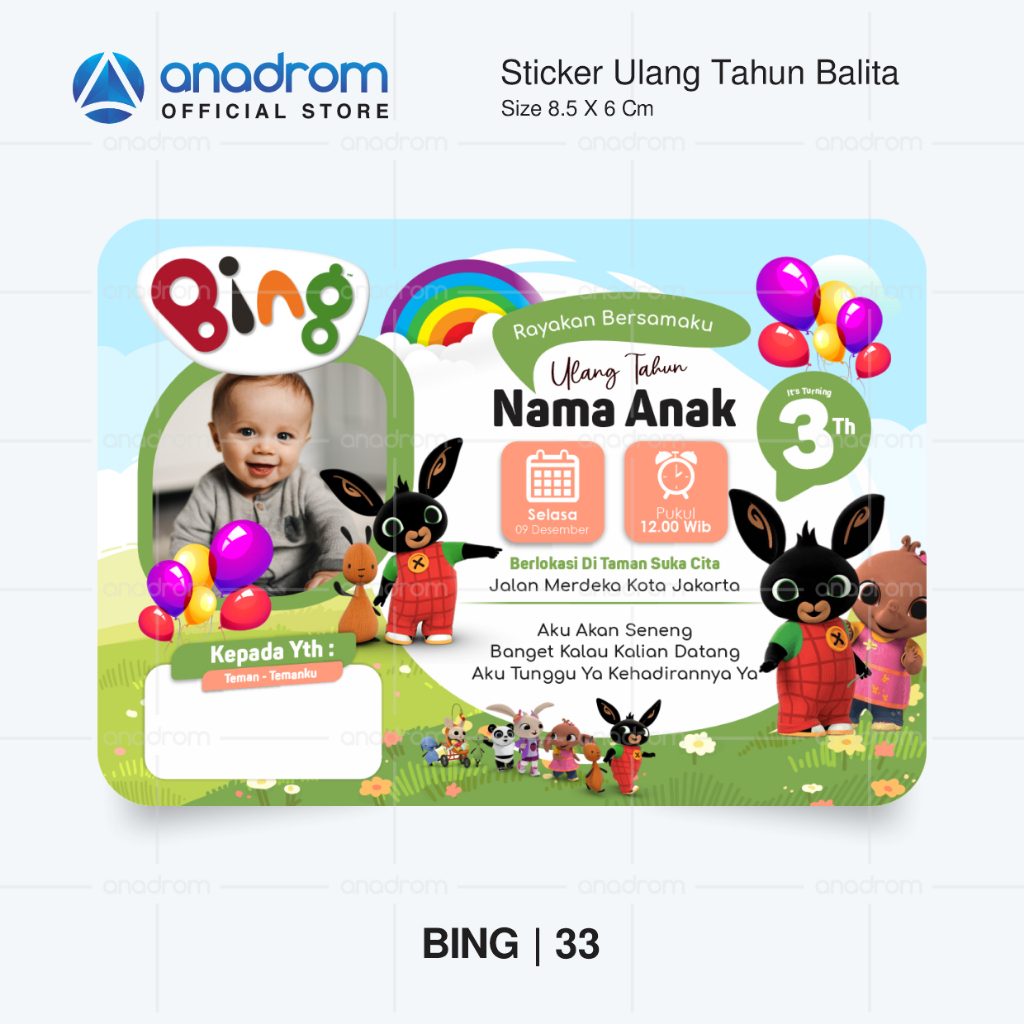Jual Sticker Label Ulang Tahun Balita | Sticker Label Box Makanan ...
