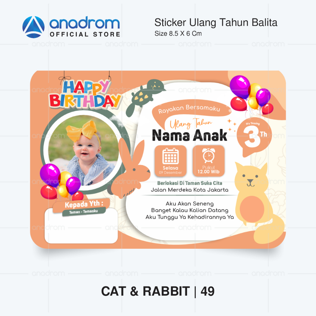 Jual Sticker Label Ulang Tahun Balita | Sticker Label Box Makanan ...