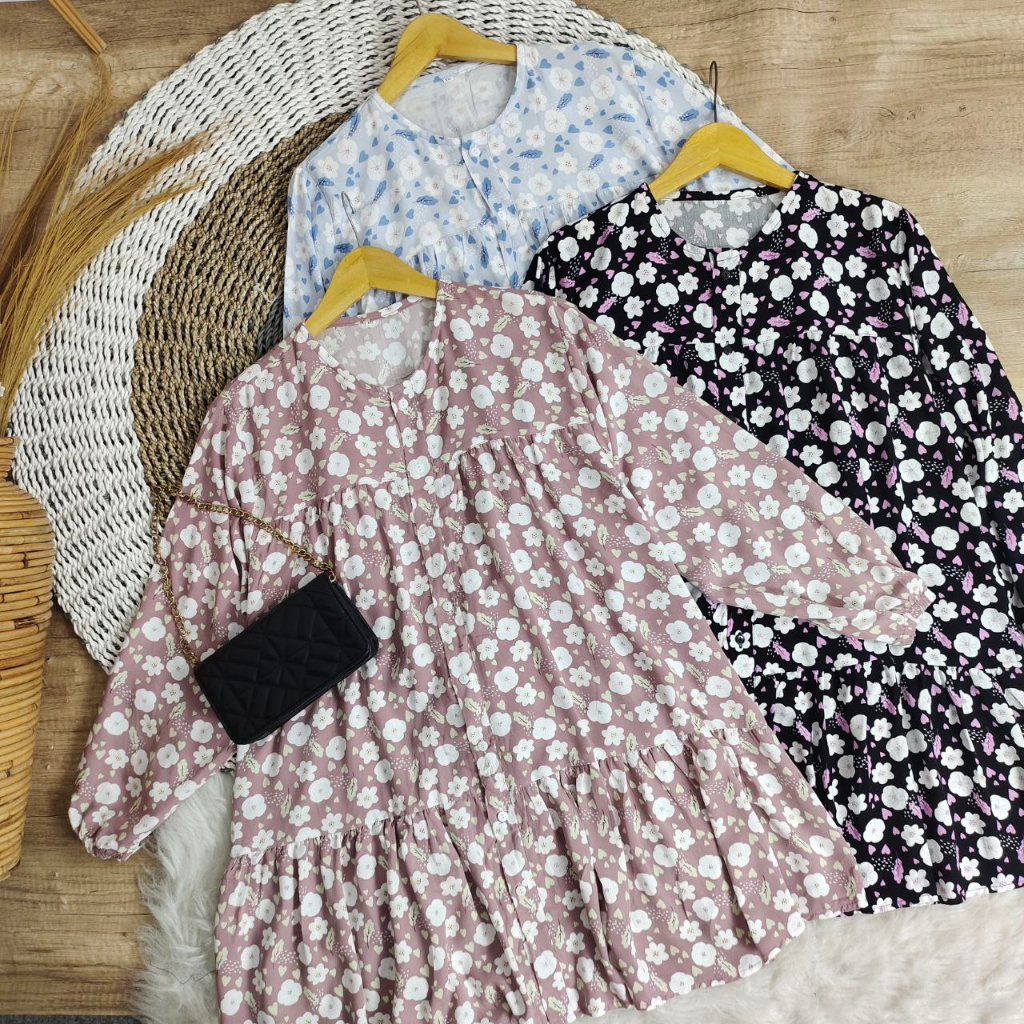 Jual HANA TUNIK SUPER JUMBO BLOUSE BIGSIZE ATASAN OVERSIZE RAYON LD 110 ...