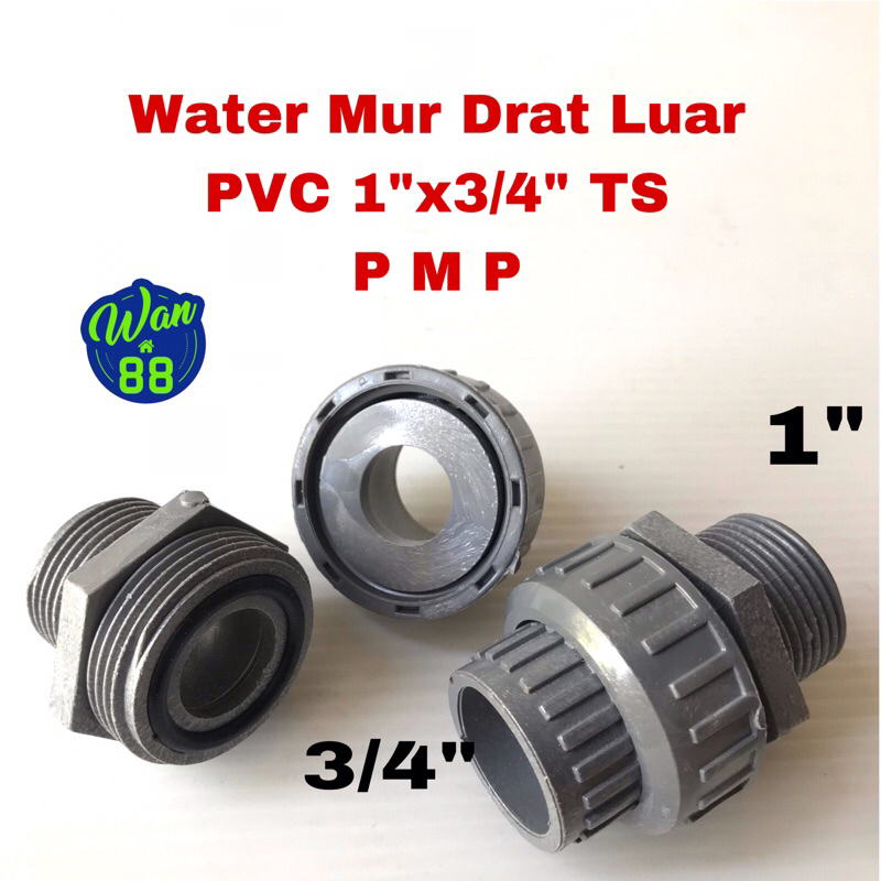Jual Water Mur Drat Luar PVC 1”x 3/4” TS PMP | Shopee Indonesia