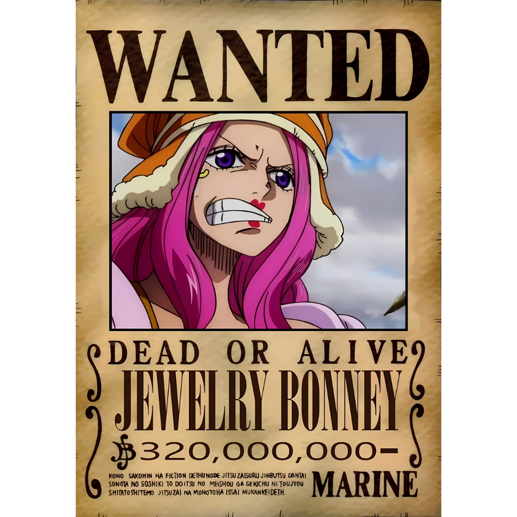 Jual Poster Bounty One Piece Satuan Ukuran A4 / Poster anime Dekorasi ...