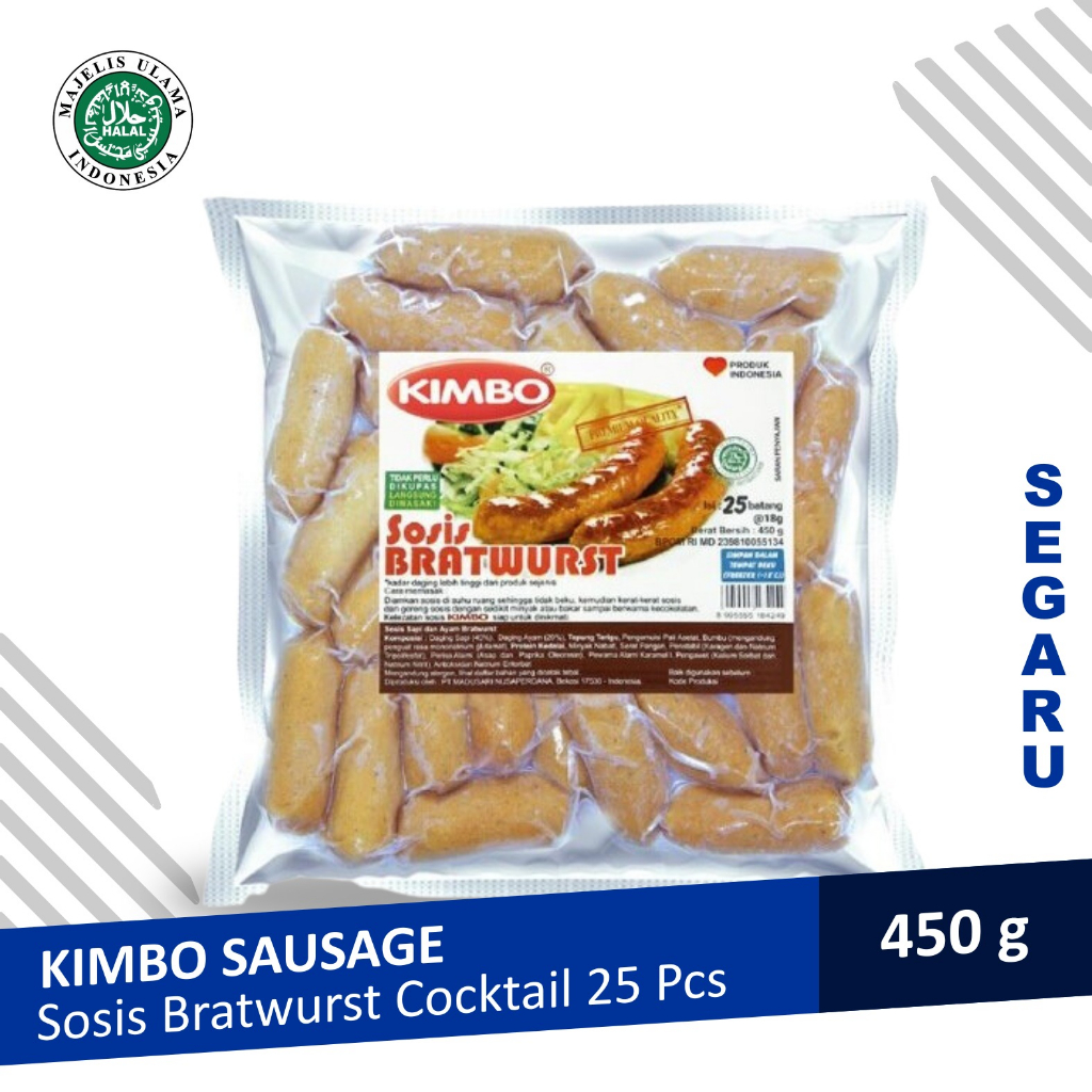 Jual KIMBO Sosis Cocktail Bratwurst 25 pcs 450 gram | Shopee Indonesia