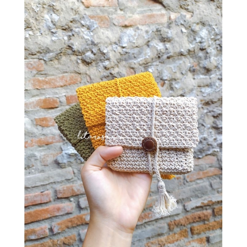 Jual Dompet Rajut Tali/ Crochet Wallet/ Card Wallet | Shopee Indonesia