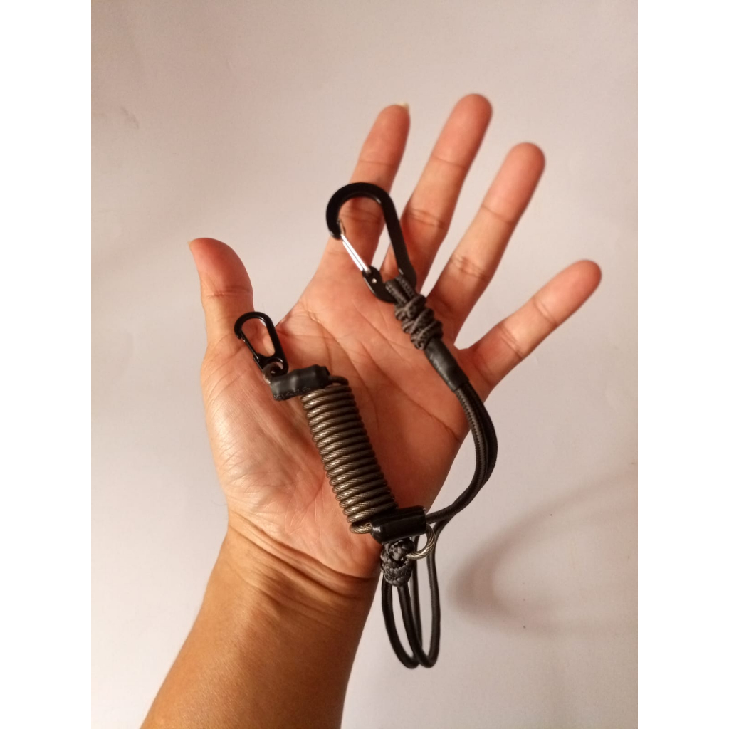 Jual Tali Pengaman Carabiner Gantungan Kunci Spiral Lanyard Besar dan ...
