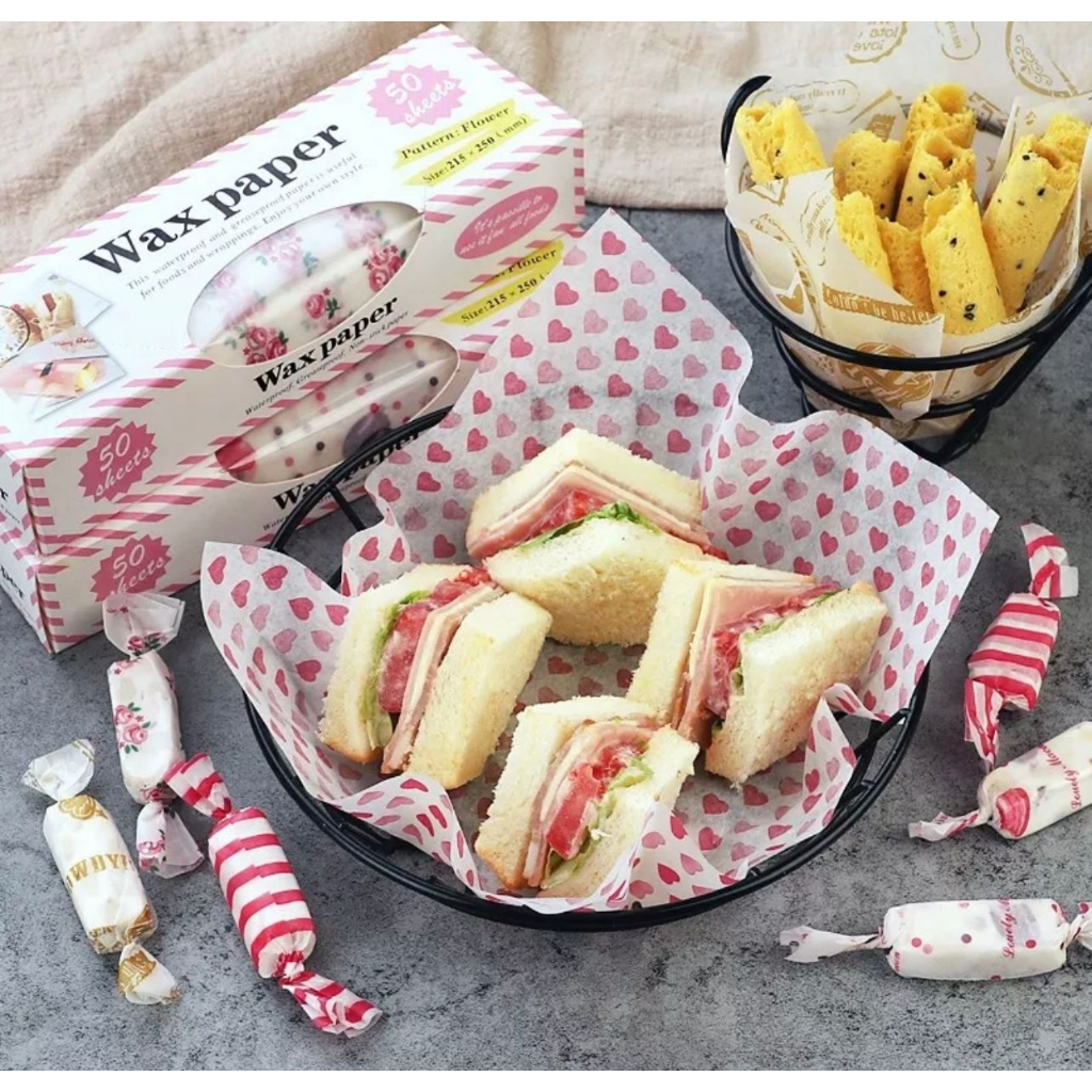 Jual KERTAS ROTI BAKING PAPER MOTIF KERTAS BURGER || KERTAS ...