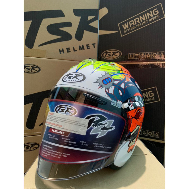 Jual Helm TSR ram4 Russel White - TSR HELMET | Shopee Indonesia