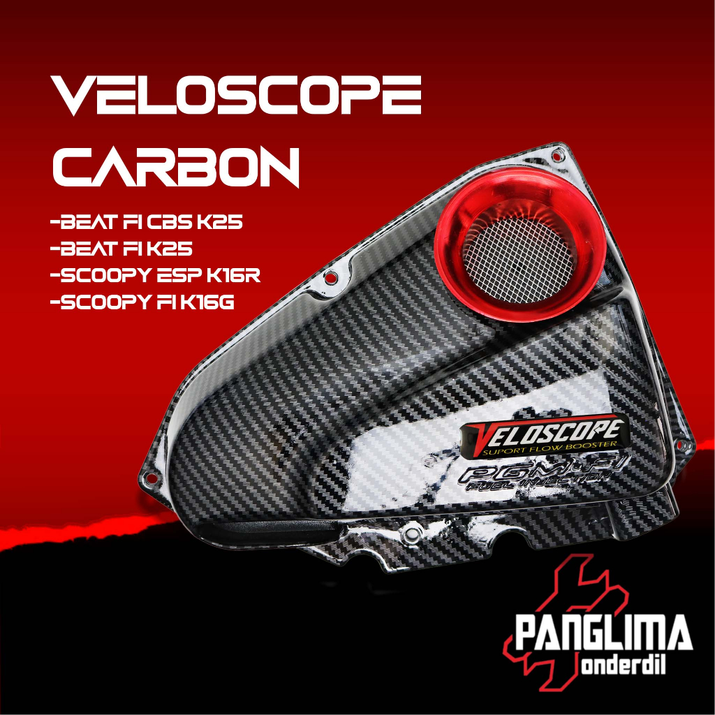 Jual Tutup Box Filter Veloscope Carbon Rapat Bolong Carbon Beat FI Lama ...