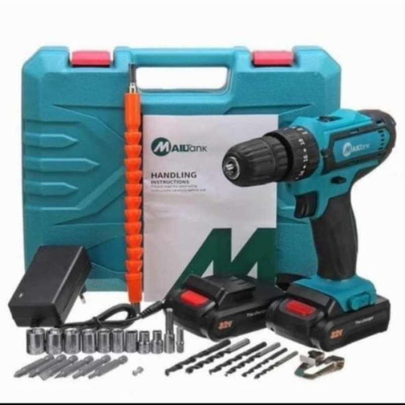 Jual Mesin Bor Baterai Multifungsi Kayu Besi Beton Cordless Impact ...
