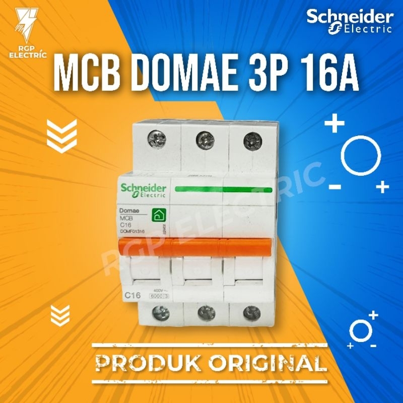 Jual MCB DOMAE 3 Phase 3P 16A Schneider New Domae | Shopee Indonesia