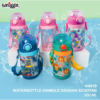 Jual Smiggle Botol Minum sedotan Anak animale animal water bottle 500ml BPA FREE 4019 TAKASIMURA ...