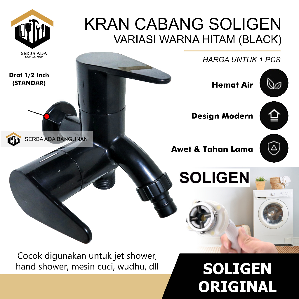 Jual SAB Kran Cabang PVC Shower New Soligen Keran Double Plastik S9 S10 ...
