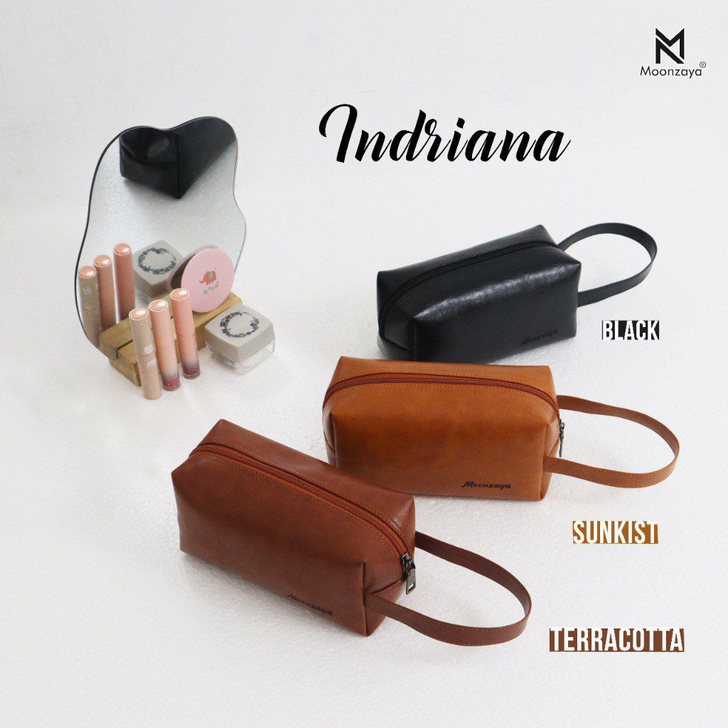 Jual POUCH CANTIK INDRIANA BY MOONZAYA ORIGINAL POUCH WATERPROOF KULIT ...