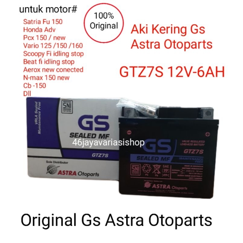 Jual AKI GS ASTRA GTZ7S 12V 6AH UNTUK MOTOR SATRIA FU 150 SATRIA FU 150 ...