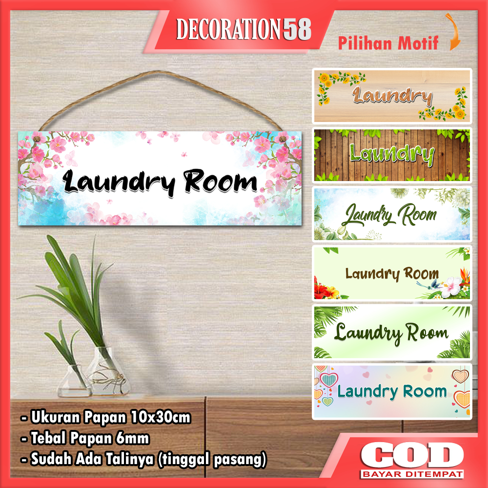 Jual Tulisan Laundry Hiasan Pajangan Dinding Gantungan Pintu Papan ...