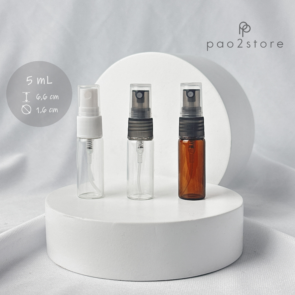 Jual Botol Spray 5ml Kaca Clear / Amber Lebar 16mm - Spray Plastik Drat ...