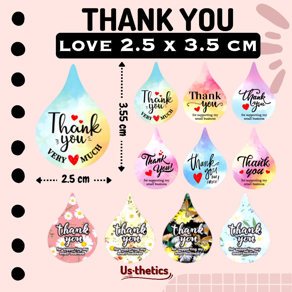 Jual (10PCS) Sticker seal stiker thank you kue hampers hadiah terima ...
