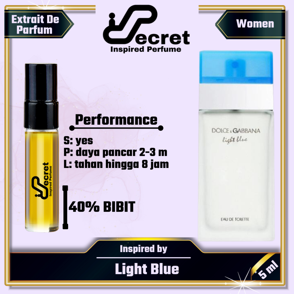 Jual Secret Inspired Perfume by LIGHT BLUE | Extrait De Parfum | Shopee ...