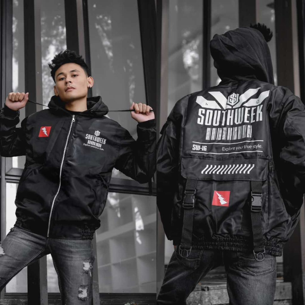 Jual Jaket Parasut Pria - Jaket Bomber Hoodie - Original Salvio Hexia | Shopee Indonesia